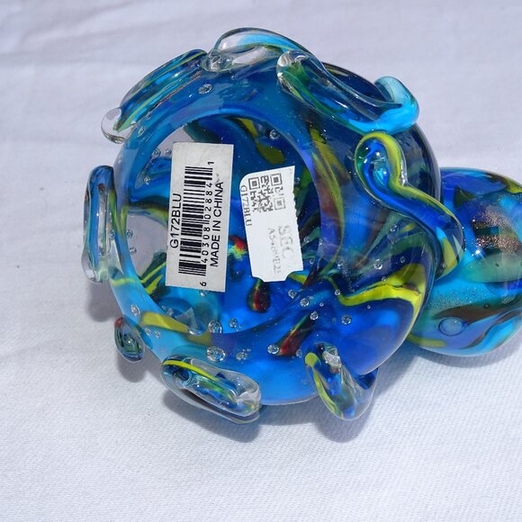 Accents | Aqua And Yellow Glass Octopus Paperweight | Poshmark